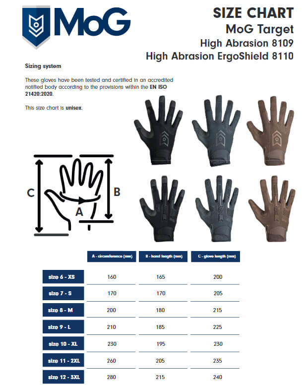 Gloves MoG Target High Abrasion ErgoShield Coyote Brown