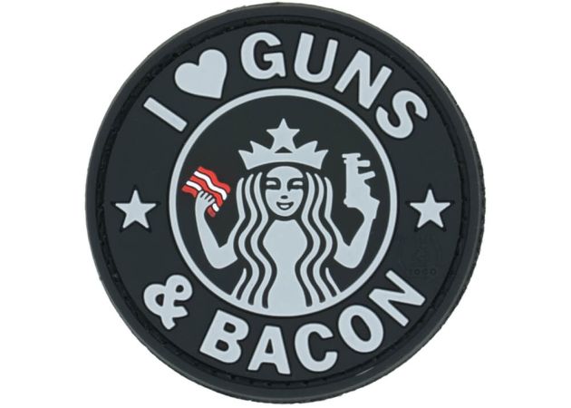 Patch JTG 3D PVC I Love Guns and Bacon